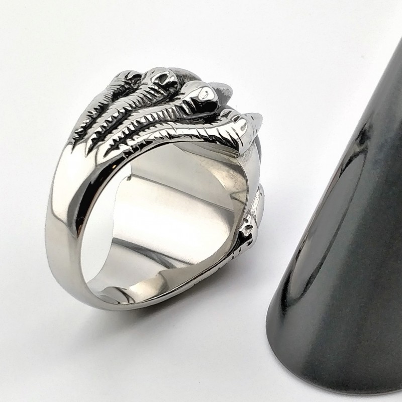 Retro Punk RVS Ring met Rode Opaal-Steen Kleur Rood Ring Omtrek 63 mm ...