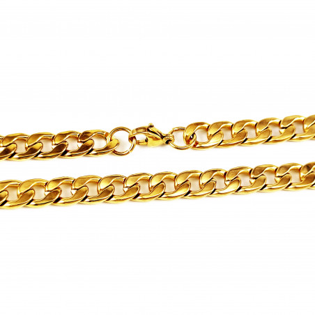 50cm, 8mm Heren Cubaanse Ketting Verguld Roestvrij Stalen Ketting ...