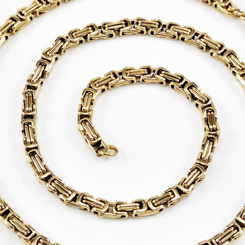 Vierkante Konings ketting Heren Goud Kleur Stalen Schakelketting Dames ...