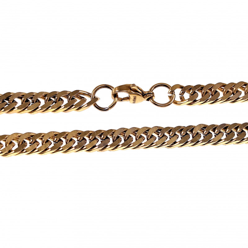 60cm x 6mm Gourmet Ketting Heren - Verguld Stalen - Schakelketting ...